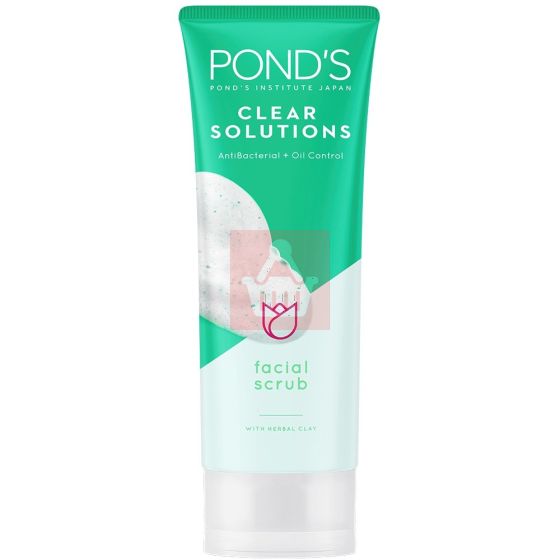 Ponds Clear Solutions Anti Bacterial + Oil Control Facial Scrub 100ml