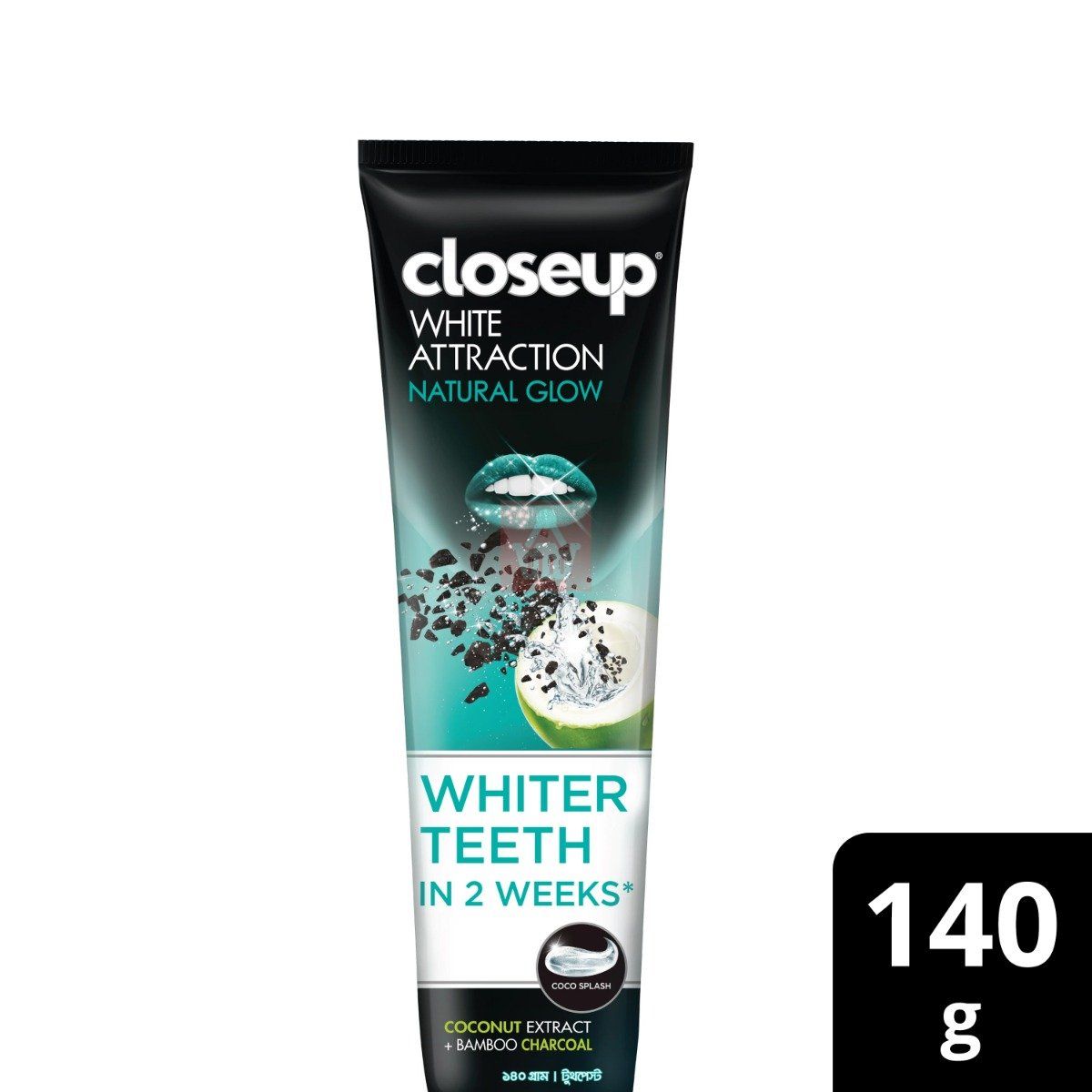 CloseUp - Coconut Extract + Bamboo Charcol Natural Glow Toothpaste - 140g