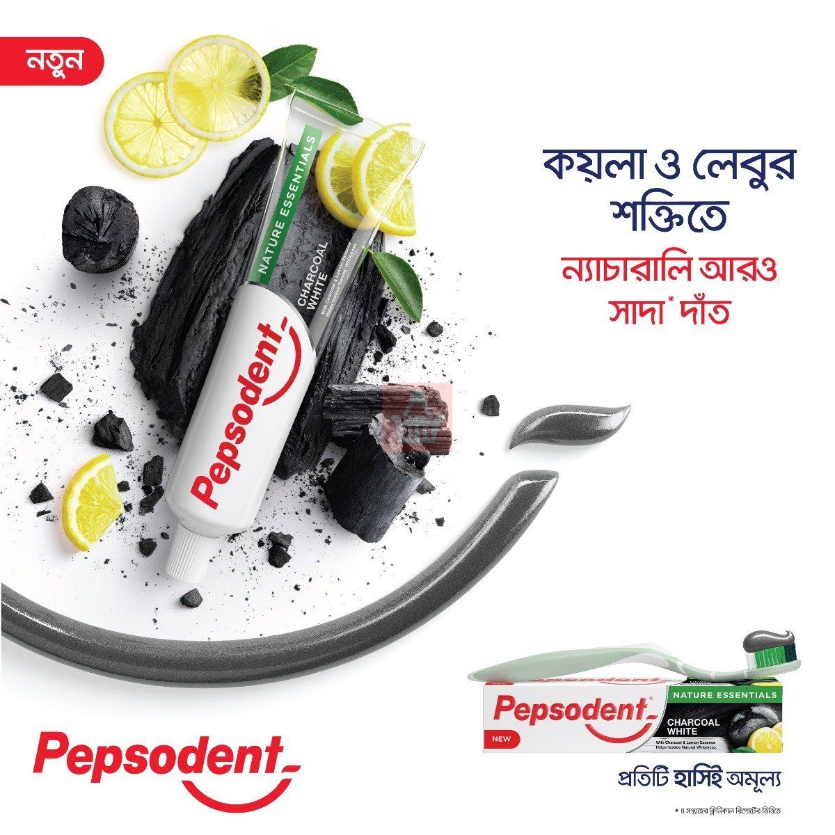 Pepsodent Toothpaste Charcoal White 140g