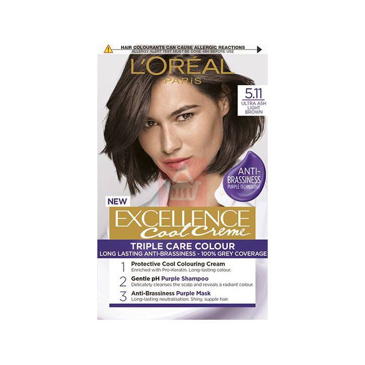 Loreal Excellence Cool Creme Permanent Hair Color 5.11 Ultra Ash Light ...
