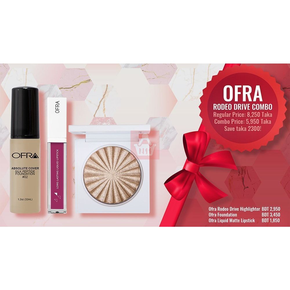 Ofra Rodeo Drive Combo Set (Foundation, Lipstick & Highlighter)