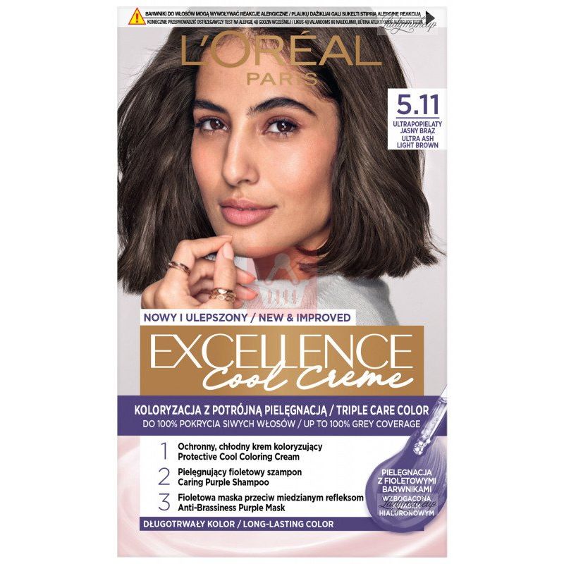 L'Oréal - EXCELLENCE Cool Creme - 5.11 Ultra Ash Light Brown - Cream ...