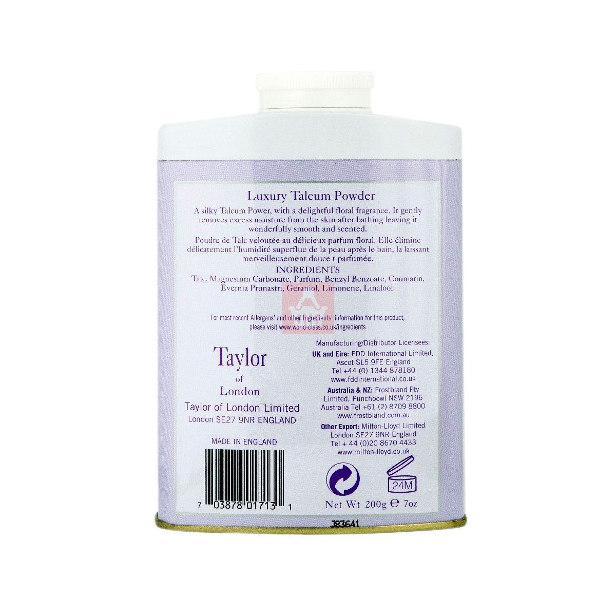 Taylor Of London - Luxury Talcum Powder Calming Lavender - 200g