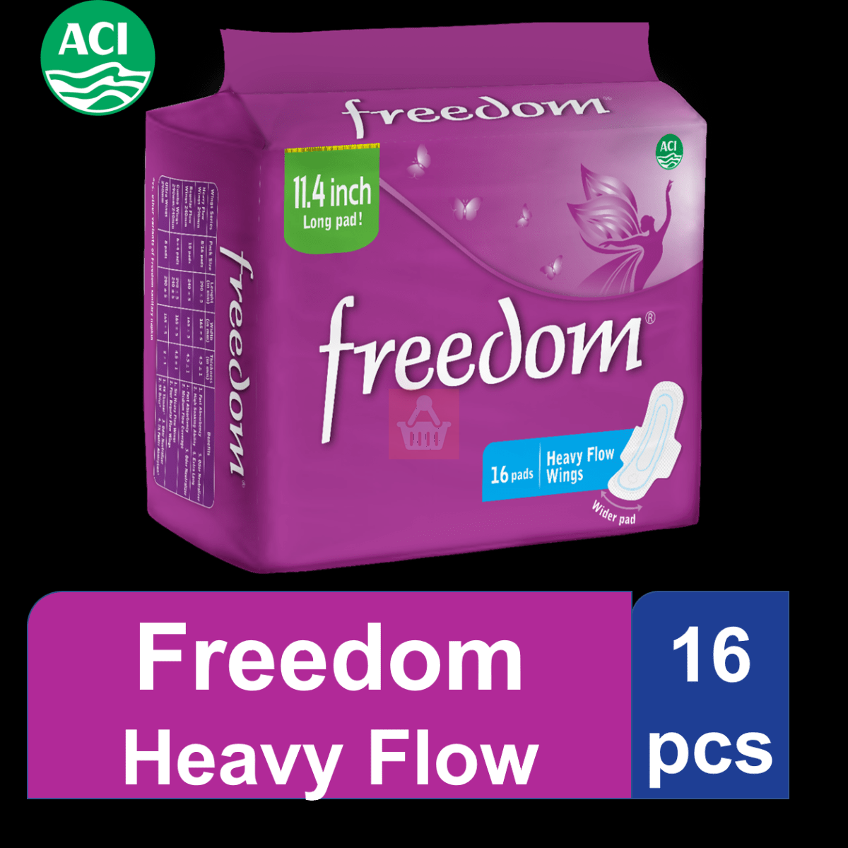 Freedom - Freedom Sanitary Napkin Heavy Flow Wings - 16 Pads