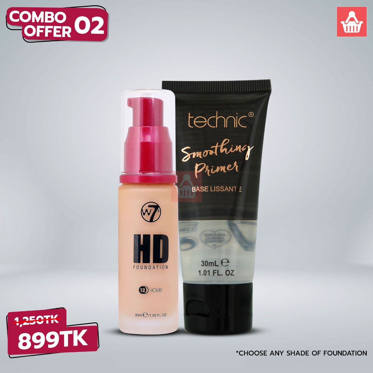 W7 HD Foundation & Technic Primer Makeup Combo 02