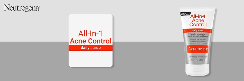Neutrogena All-In-1 Salicylic Acid Acne Control Exfoliate Daily Face ...
