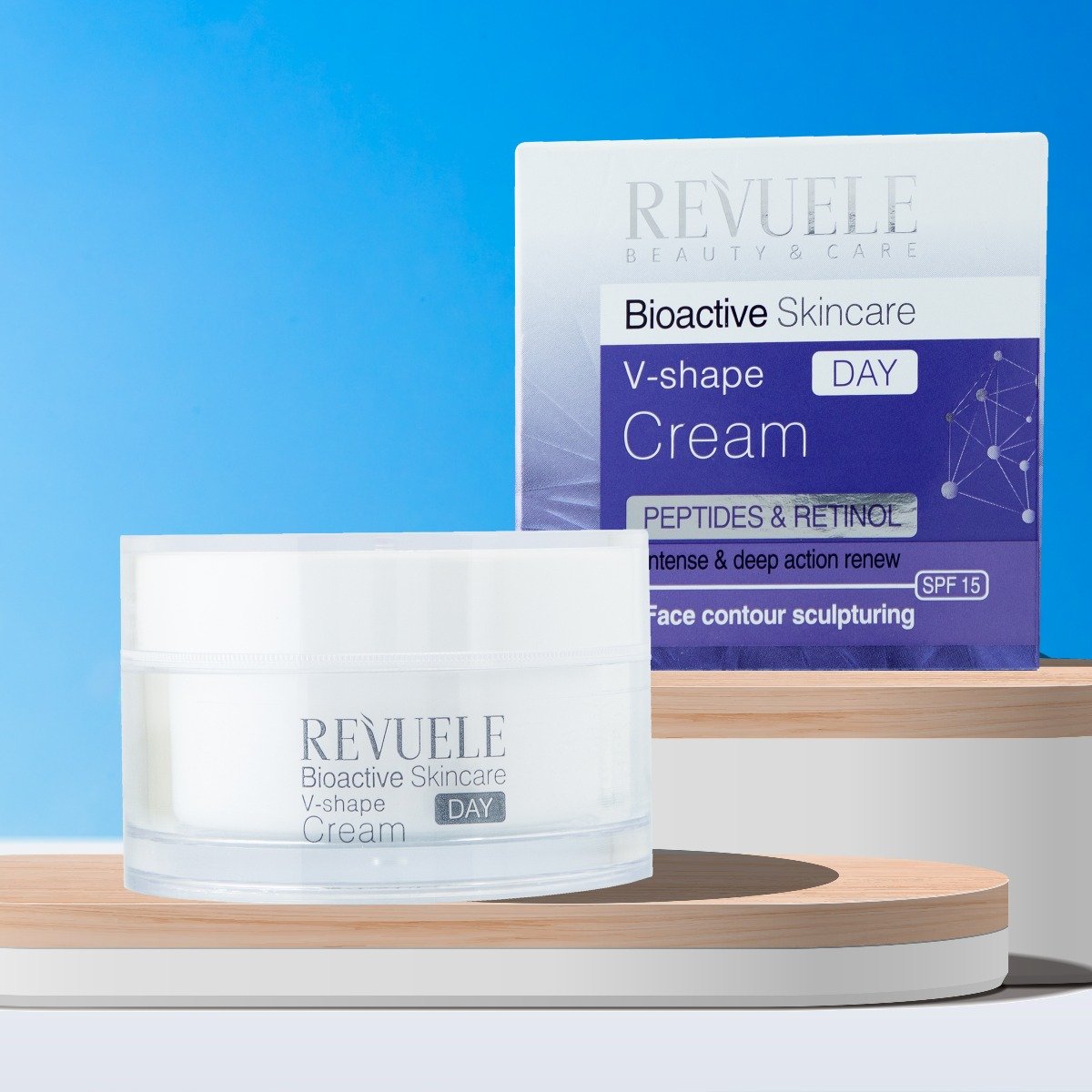 Revuele Bio Active Skin Care Peptides & Retinol V-Shape Day Cream With ...