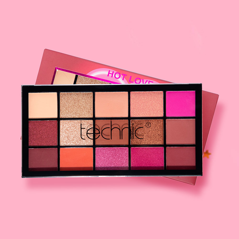 Technic 15 Color Eyeshadow Palette - Hot Love - 30gm